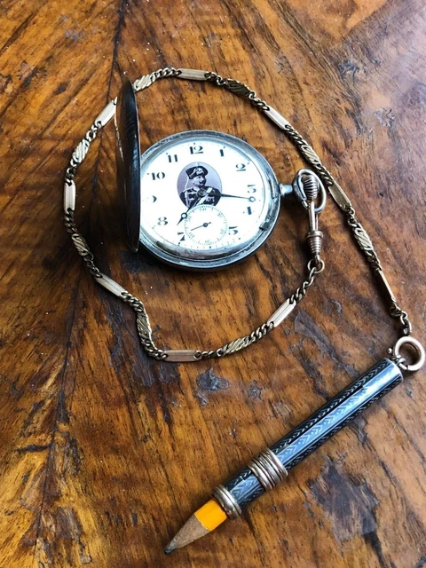 WW1 ANTIQUE SILVER Nielo Pocket Watch German Emperor Willhelm II £993. ...