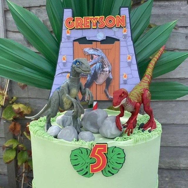 UK Made Birthday Topper Personalised Dinosaur Cake Topper - Glitter ...