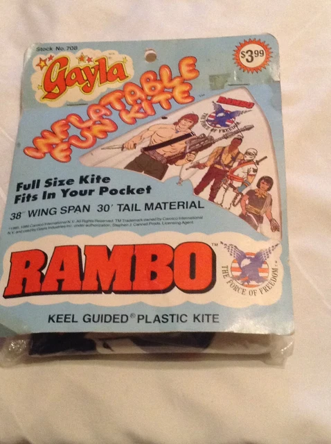 1986 VINTAGE GAYLA Rambo Inflatable Kite Old Stock Sealed #708 $18.00 ...