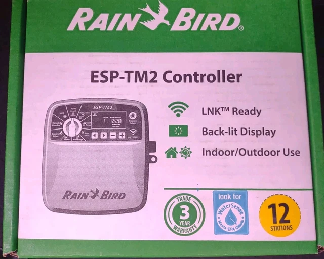 RAIN BIRD ESP-TM2 12 Station Indoor/Outdoor Sprinkler Timer TM2-12-120V ...