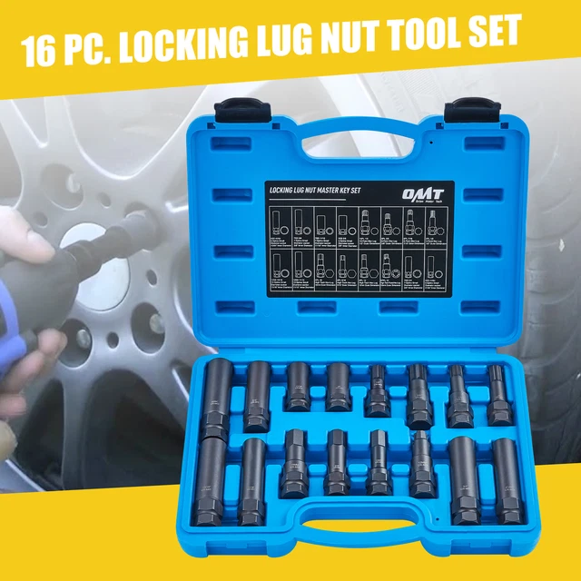 16 PIECE WHEEL Lock Removal Kit Master Key Set for SAE Metric Locking ...