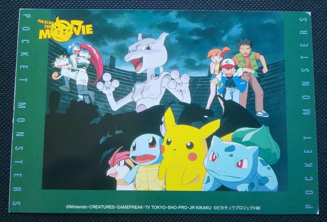 CARTOLINA POKEMON PIKACHU Mewtwo Pikachu The Movie 1998 Rara Nintendo ...