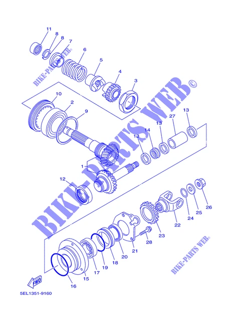 RONDELLE DE CALAGE transmission cardan yamaha 1300 fjr 1100 xvs 1100 BT ...