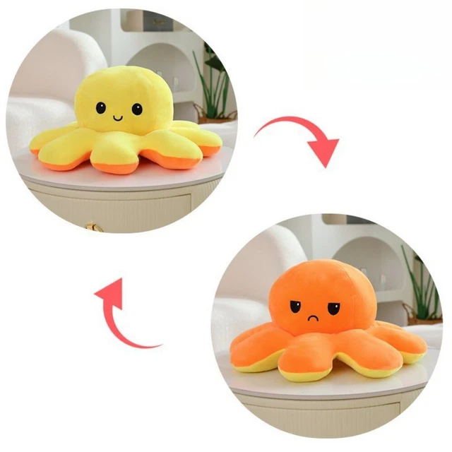 COLORS REVERSIBLE OCTOPUS Plush Happy and Sad octopus Stuffed toy 20cm ...