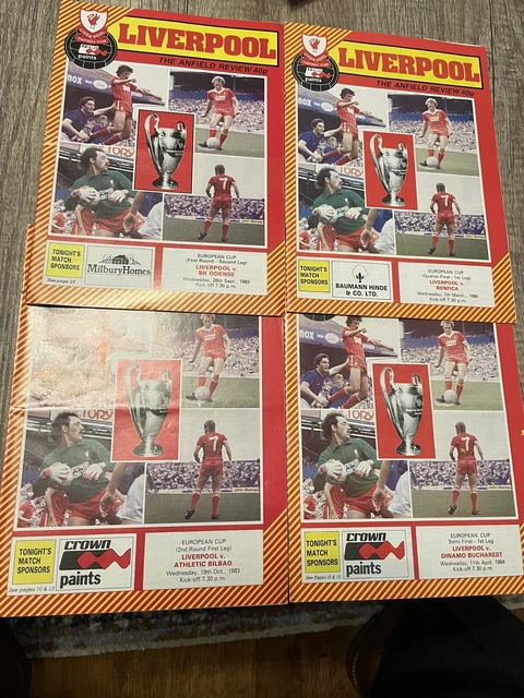 LIVERPOOL HOME PROGRAMMES 1983/4 Season - complete set x 29 £40.00 ...