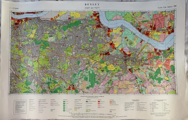 LAND USE MAP of Bexley, Sheet 206, 1:25,000 - Never Folded £5.00 ...
