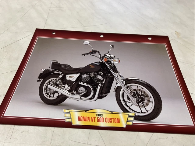 HONDA VT500 CUSTOM 1983 500 VT fiche carte moto passion collection ...