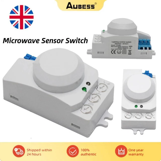 MICROWAVE SENSOR SWITCH 5.8GHz Radar Light Switch LED Body Motion ...