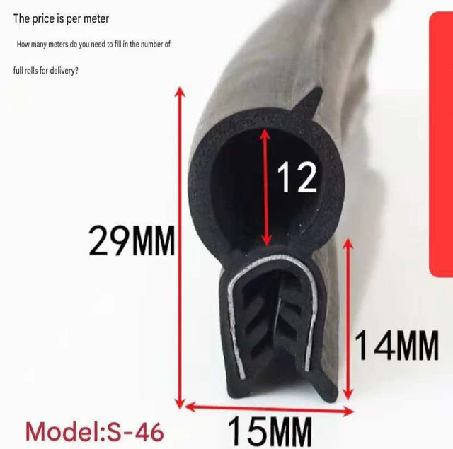 CAR BOOT DOOR Seal rubber edge trim Bonnet BOAT UNIVERSAL 29mm x 14mm 🔩 ...
