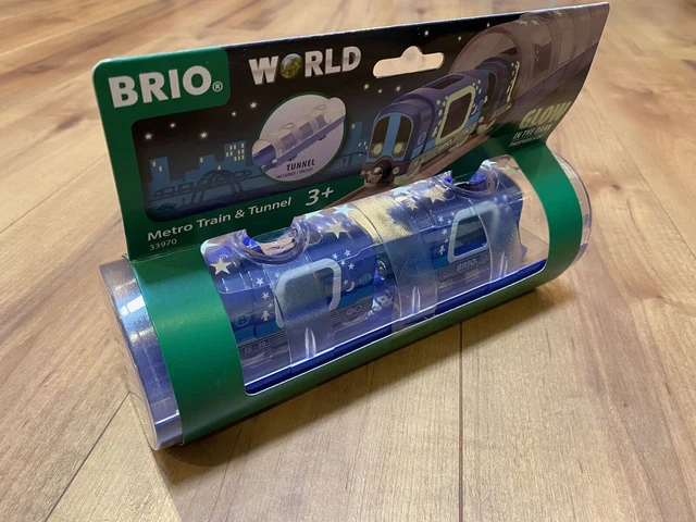 BRIO WORLD METRO Train & Tunnel [Wooden Rail Toy] 33970 Glow In The ...