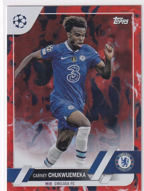 TOPPS CHAMPIONS COMPÉTITION 2022/23 Numéro 91 Carney Cukwuemeka Rouge ...