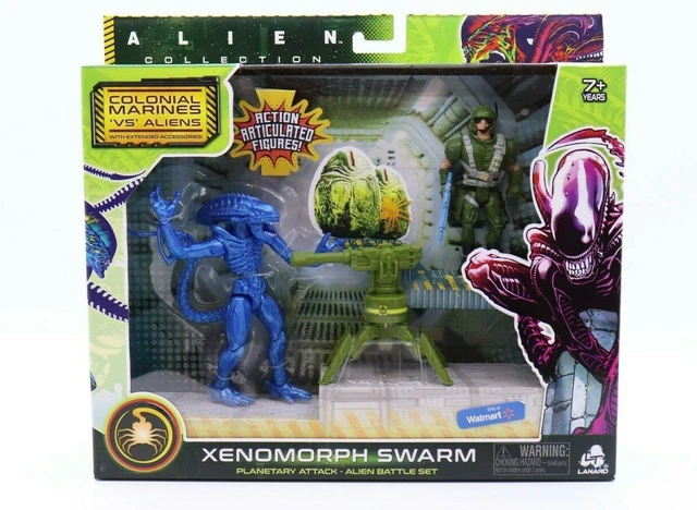 BLUE ALIEN COLLECTION Xenomorph Swarm Planetary Attack Action Figure ...