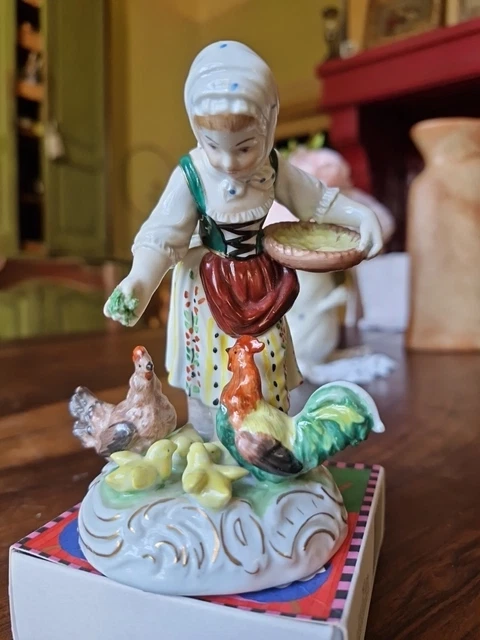 FERMIÈRE PORCELAINE DE Saxe Signée Carl Thieme Dresden Fin XIX EUR 30 ...