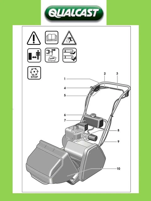 QUALCAST PETROL MOWER Instruction Manual Classic 35s 43s & Suffolk ...