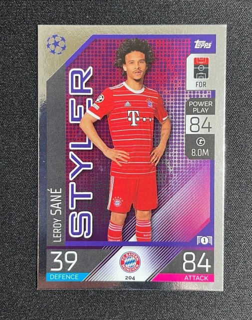 2022-23 TOPPS MATCH Attax UCL #204 Leroy Sané Styler Insert Bayern ...