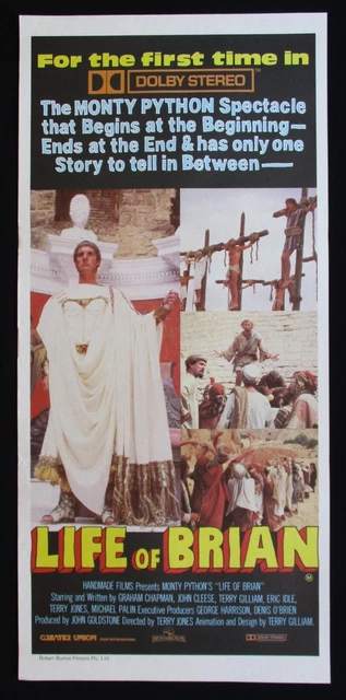 LIFE OF BRIAN Original Australian daybill movie poster Monty Python ...