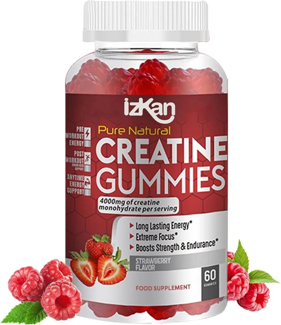 PRO CREATINE MONOHYDRATE Gummies 4000Mg for Men & Women - 60 Chewable ...