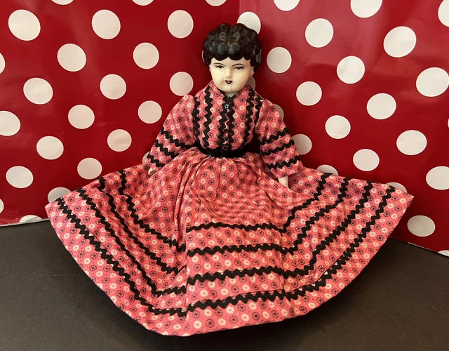 VINTAGE MARK FARMER Jennie June Porcelain Doll 1940s 1950s 11" Red ...