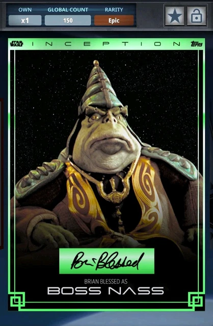 BOSS NASS INCEPTION 2024 CHROME GREEN SIGNATURE EPIC Star Wars Card ...