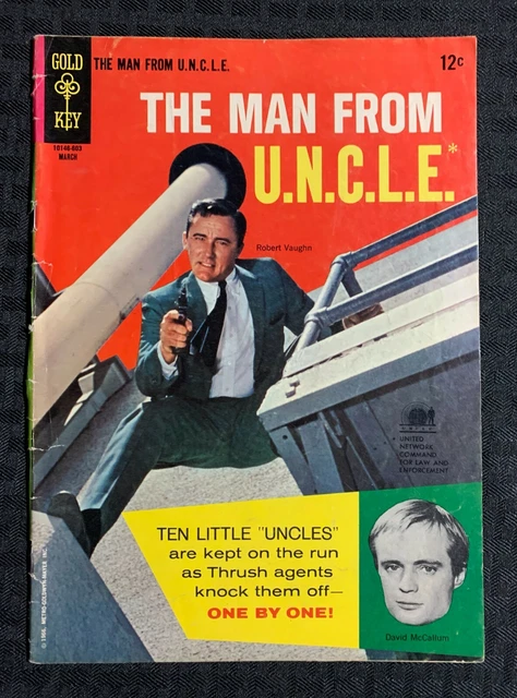 1966 THE MAN FROM UNCLE Gold Key #5 GD- 1,8 Robert Vaughn Photo Cover ...