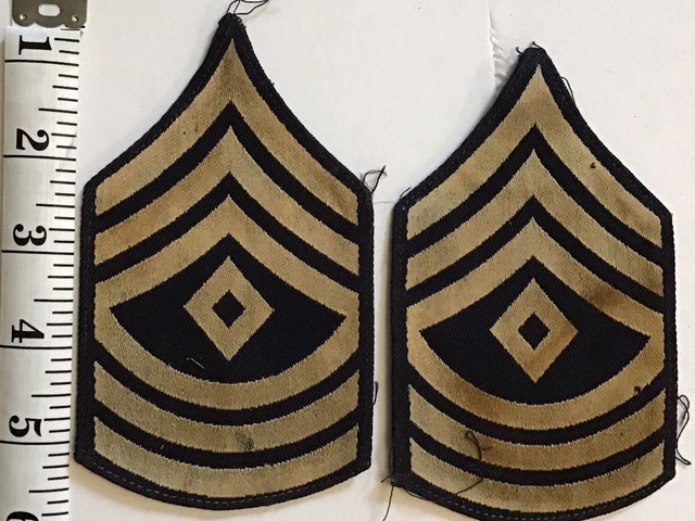 WW2 US ARMY Rank Insignia First Sergeant 1st grade Sgt Chevron Set ...