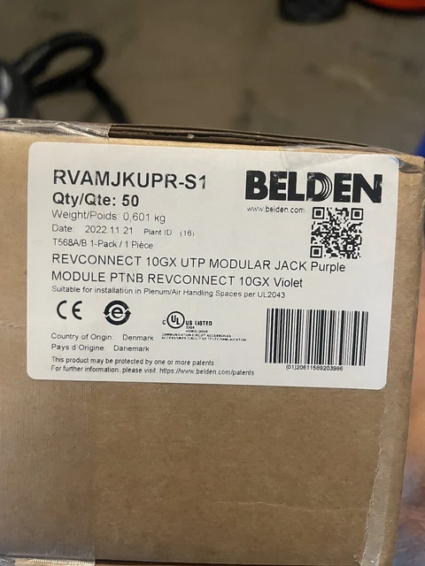 BELDEN REVCONNECT 10GX UTP Modular Jack Box Of 50 $285.00 - PicClick