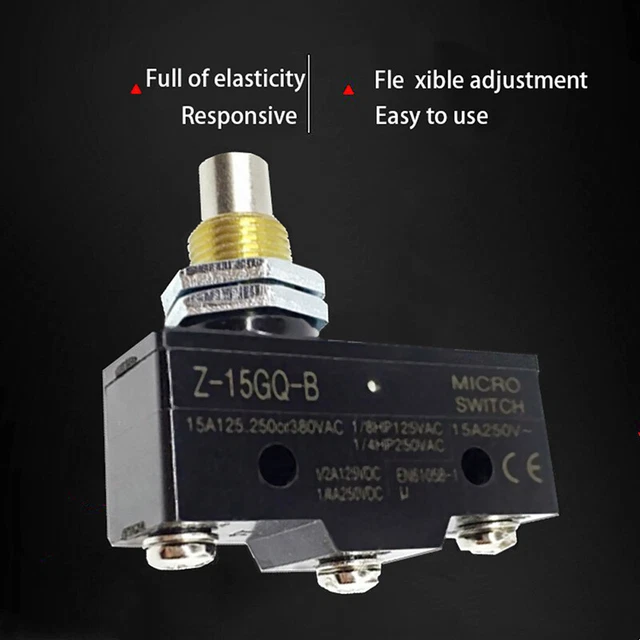 Z-15GQ-B PUSH BUTTON Plunger Momentary Micro Limit Switch SPDT 15A ...