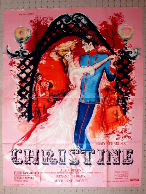 CHRISTINE (1958) ALAIN Delon, Romy Schneider Affiche cinéma 120x160 ...