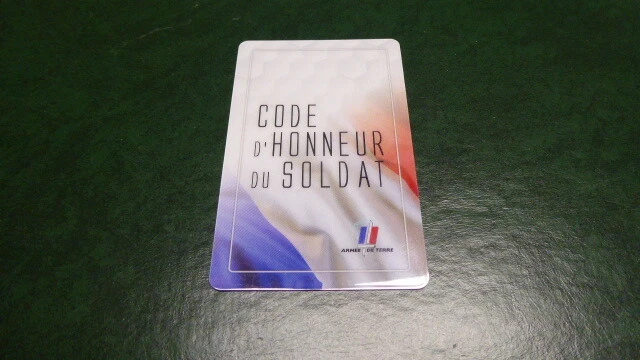 ARMEE DE TERRE Carte Neuve Plastique Code D Honneur Du Soldat EUR 2,80 - PicClick FR