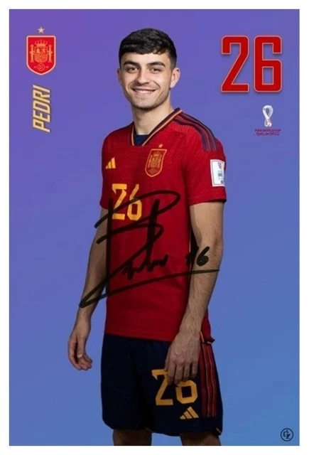 PEDRI - SPAIN WORLD CUP QATAR 2022 - 6x4 Signed Autograph PHOTO Print £ ...