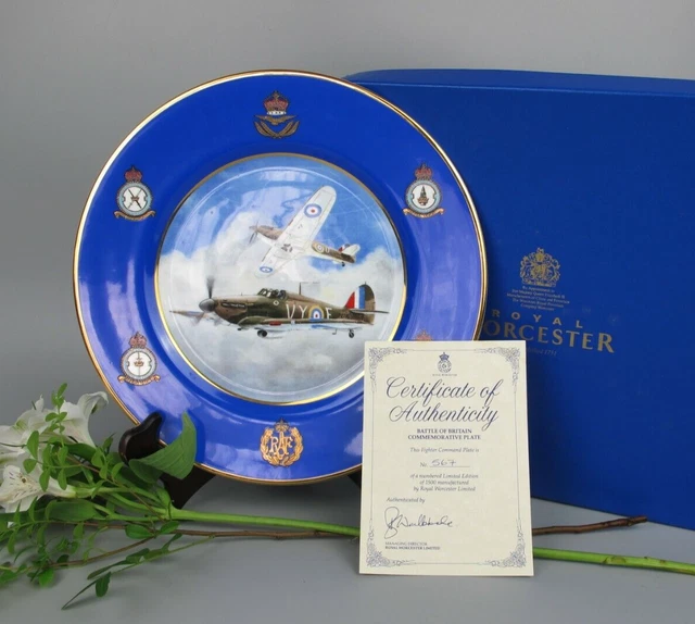 ROYAL WORCESTER RAF Plate - Hurricane. 50th Anniversary The Battle Of ...