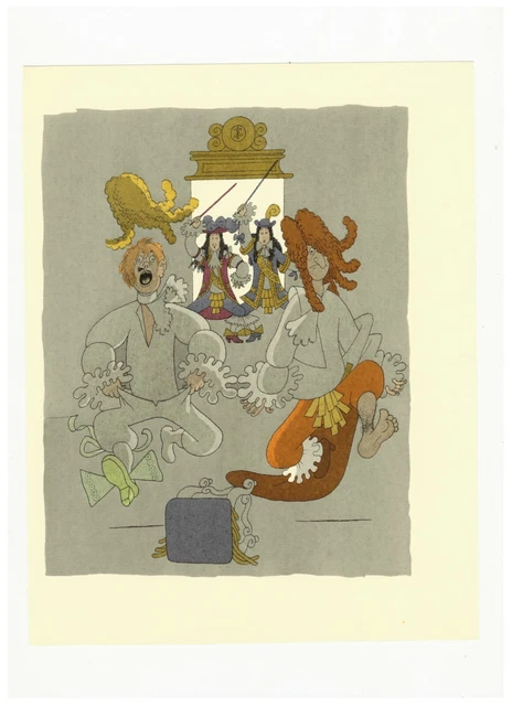 ALBERT DUBOUT ILLUSTRATION originale coloriée au POCHOIR pour Molière ...
