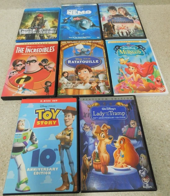 Disney Dvdblu Ray Movie Lot 8 Pc Toy Story Incredibles Ratatouille 7910