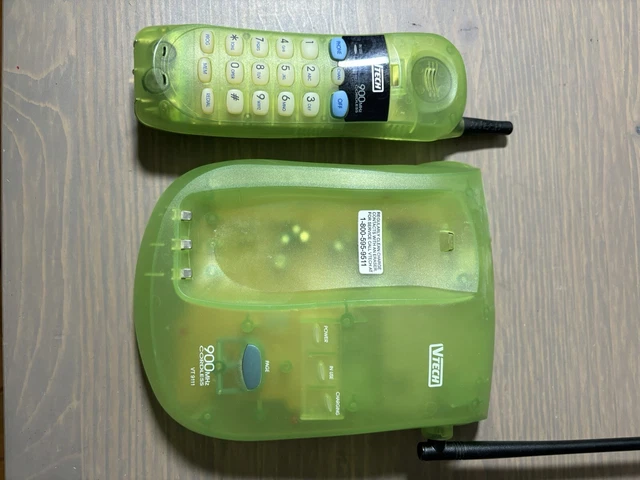 90'S VTECH CORDLESS Phone Fone SingleLine Green Lime Model VT 9111 ...