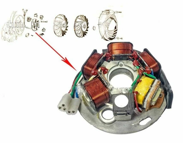 VESPA STATOR COIL Plate Assembly Kick Start Type PX125 150 LML Models £ ...