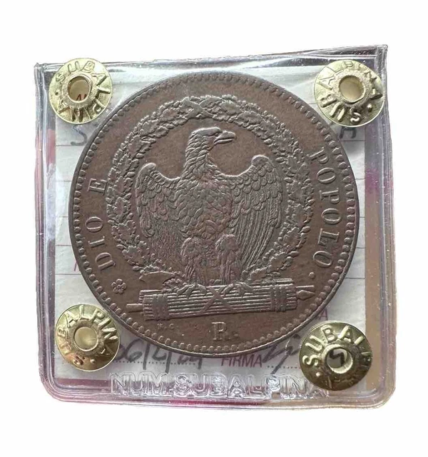 MONETA SECONDA REPUBBLICA ROMANA 3 BAIOCCHI 1849 sigillata qSPL ...