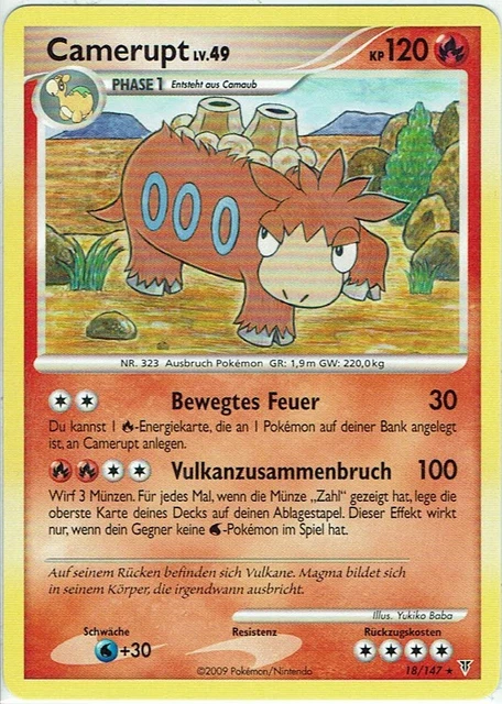 POKEMON CARTE CARD Ultime Sieger (Vainqueur) Numéro 18/147 Camerupt ...