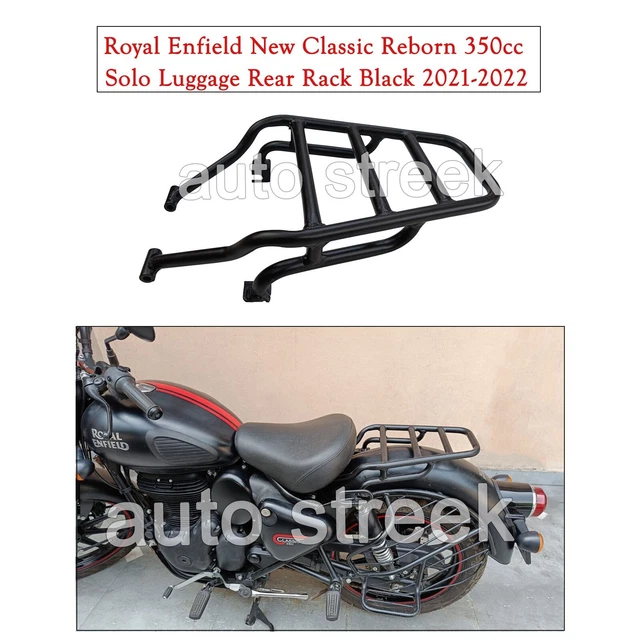 FIT FOR Royal Enfield Classic Reborn 350 "Rear Solo Luggage Rack Black ...
