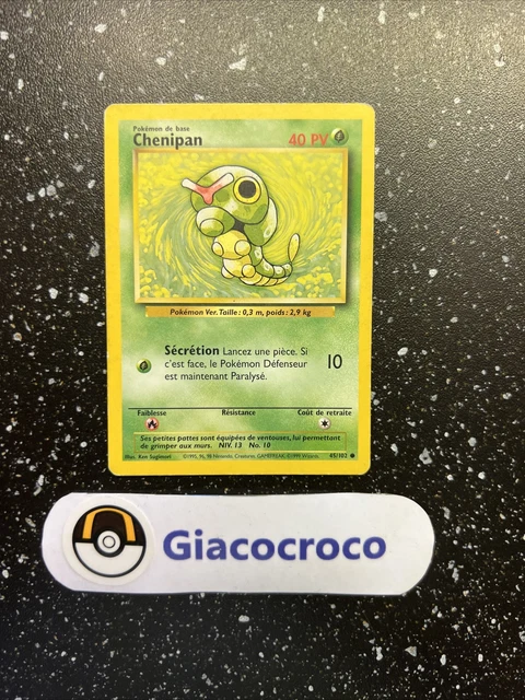 CARTE POKÉMON FRANÇAIS Wizard Set De Base Chenipan 45/102 Édition 2 ...