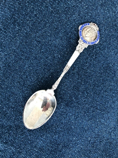 ANTIQUE SILVER JUBILEE George V and Queen Mary Commemorative Spoon £16. ...