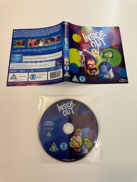 INSIDE OUT DISNEY Pixar Blu-ray Disc And Inlay Only - Inc Protective ...
