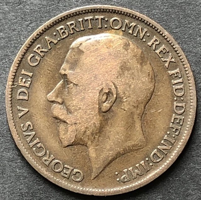 1918 H PENNY - Heaton Mint-British One Penny Coin -Lowest Mintage- King ...