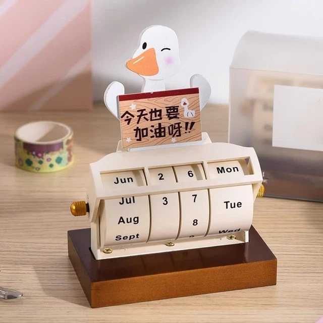 CALENDRIER DE BUREAU perpétuel rotatif en bois 2025 Décoration d ...