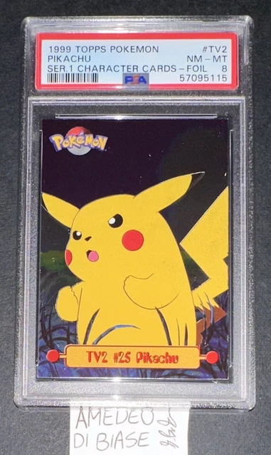 PSA 8 POKEMON Topps Pikachu #Tv2 Foil Series 1 Character Card 1999 £101.89 - PicClick UK