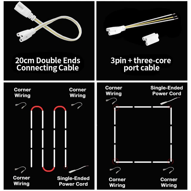 8FT LED STRIP Light Batten Tube Light Office Shop Garage Ceiling Lamp 3 ...