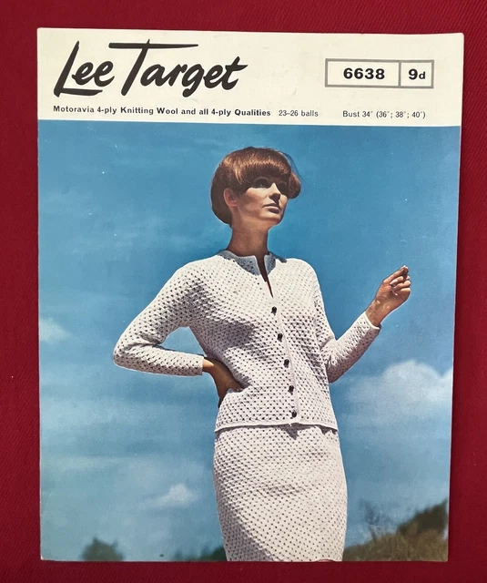 VINTAGE CROCHET PATTERN - Lee Target 6638 - Lady’s Suit Jacket Skirt 34 ...