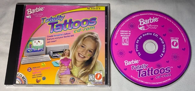 BARBIE TOTALLY TATTOOS (MAC/PC CD, 1999) Complete In Case Windows 95 ...