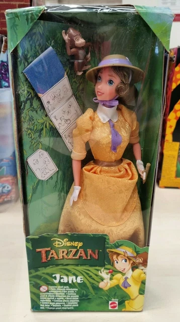 RARE DISNEY'S TARZAN JANE by Mattel 1999 Doll Monkey & Sketch Book ...