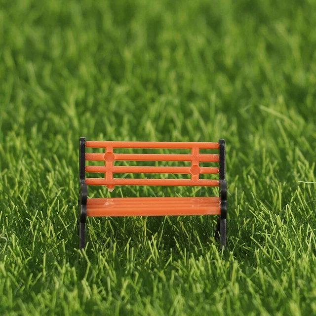 MINI PARK BENCH Model Garden Decoration DIY Chair Figurine Landscape ...
