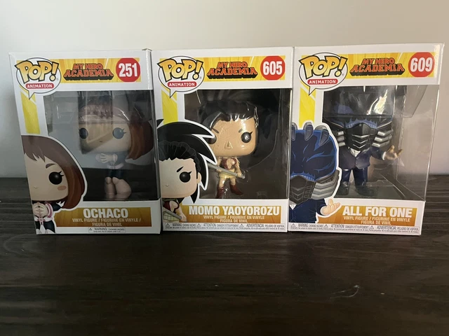 FUNKO POP 3-PACK: my hero academia uraraka, yaoyorozu, and all for one ...